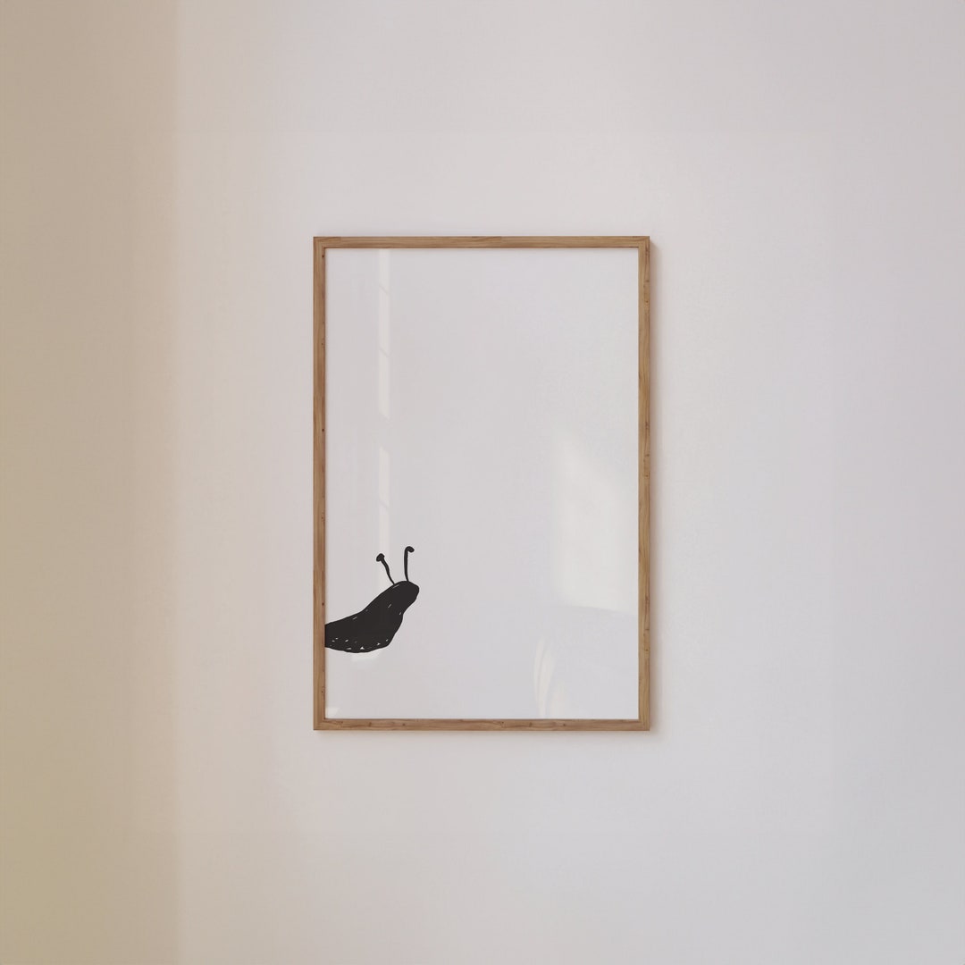 Slug Poster, Minimal Print, Minimal Wall Decor, Scandi Style Print ...