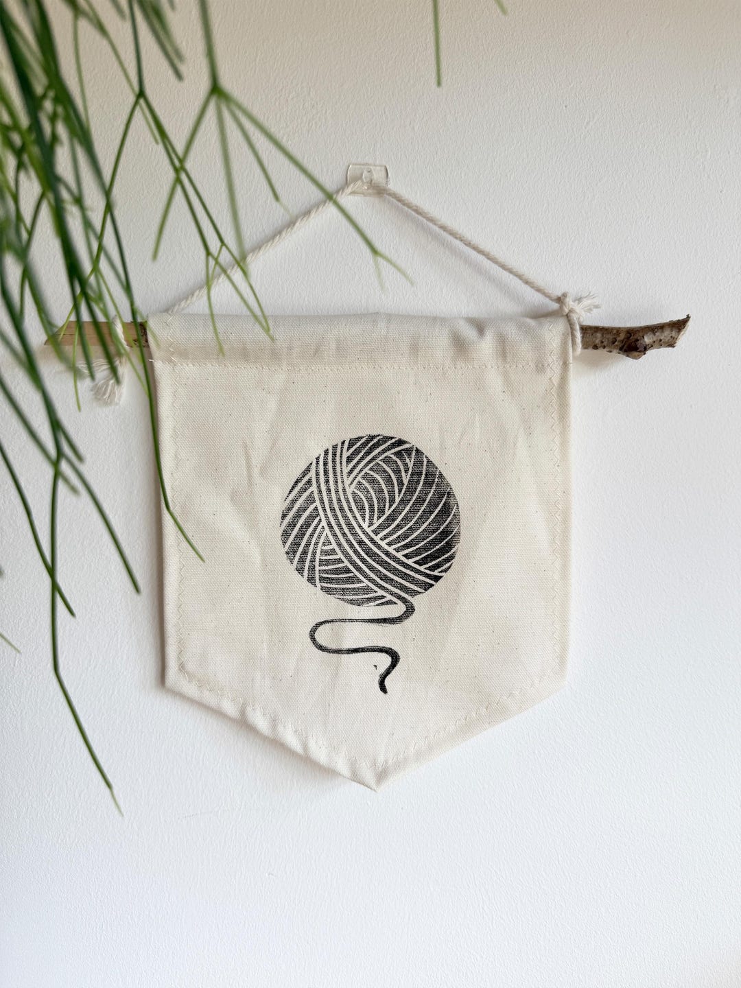 Yarn Linocut Wall Banner, Linocut Yarn Print, Ball of Yarn Print ...