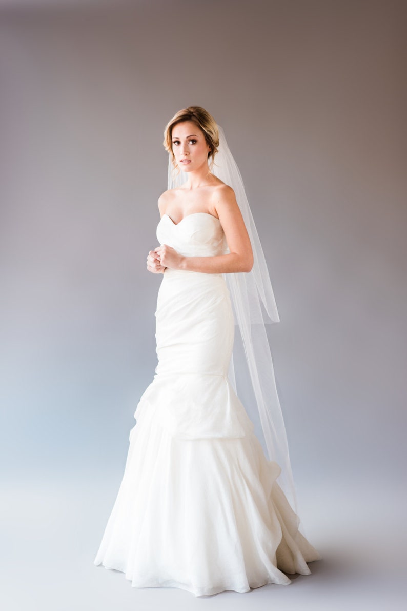 Jessica Veil Chapel Veil With Blusher Blusher Veil Wedding - Etsy