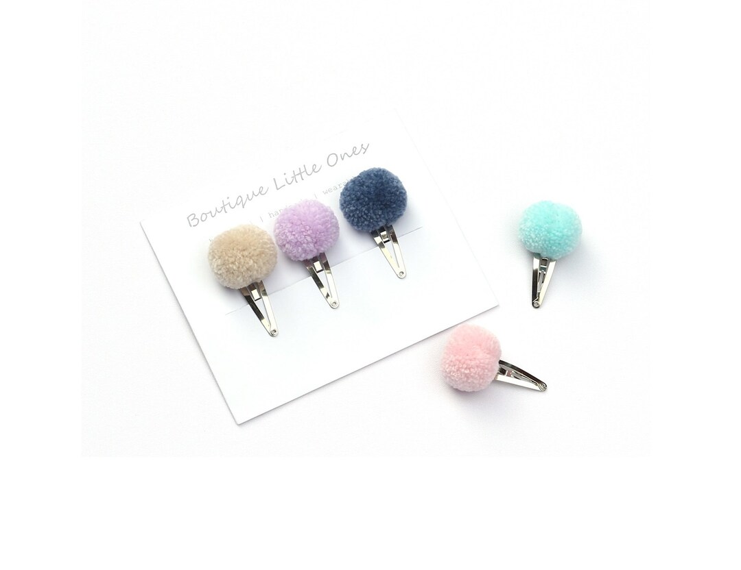 Pom Pom Snap Clips Baby Snap Clips Pom Poms Snap Clips Pompom - Etsy ...