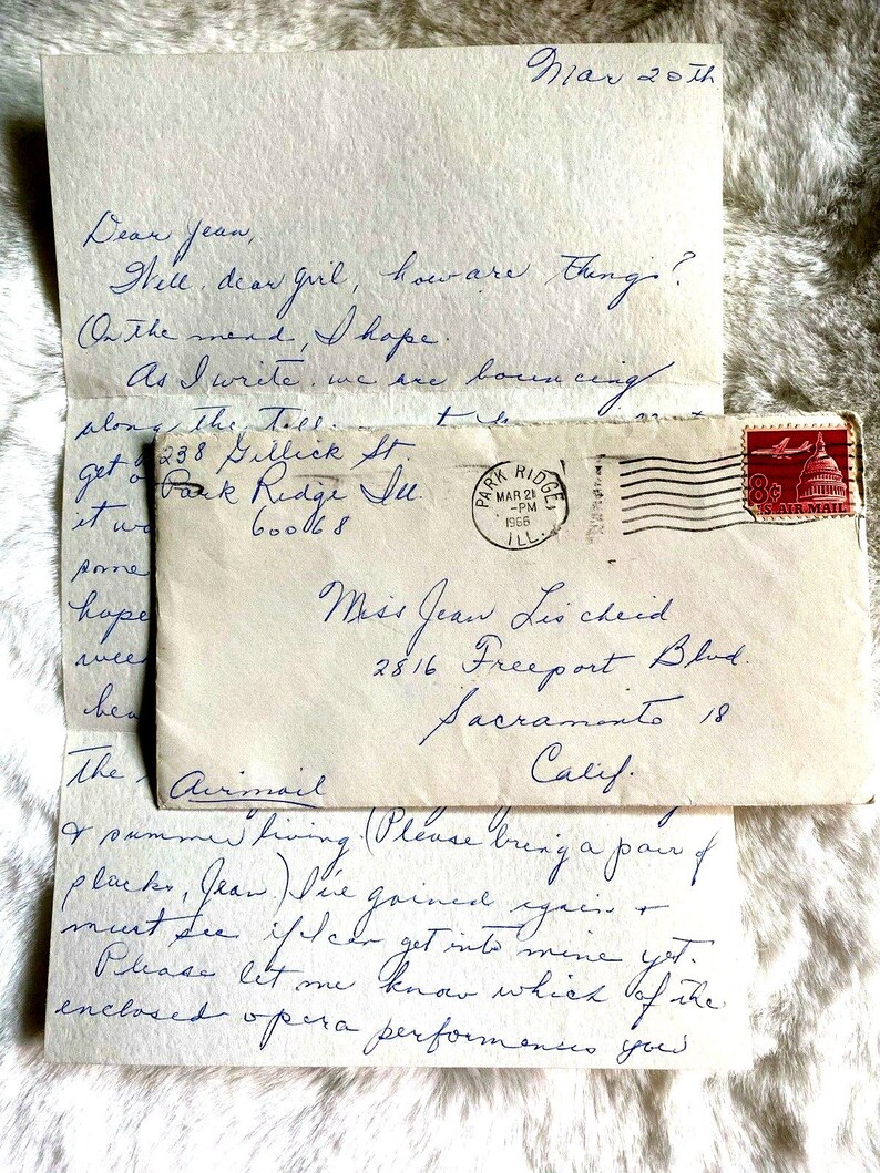 1966 Letter Stamp Envelope Park Ridge Illinois to Sacramento CA Paper ...