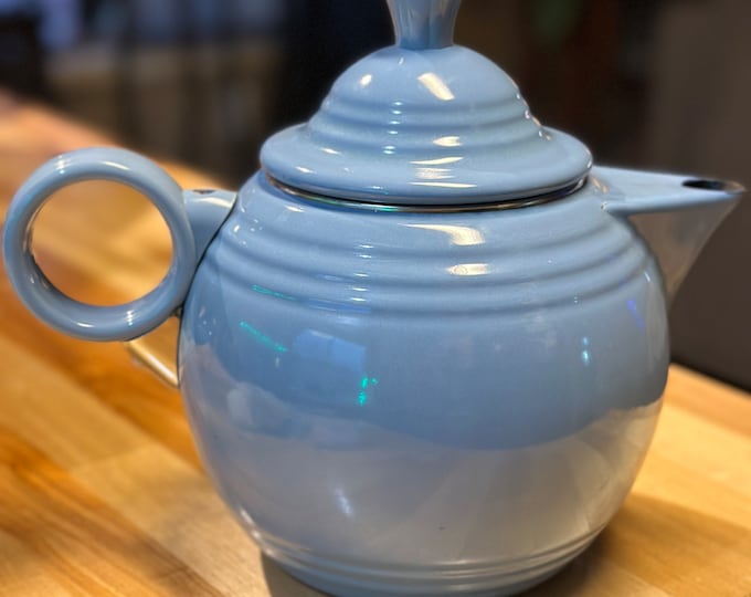 Vintage Light Blue Colorway Fiesta Teapot Stove Top Metal Kettle ...