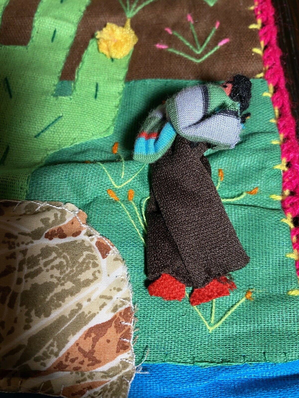 Vintage Fabric Arpillera 3D Folk Art Applique Tapestry Peru ...