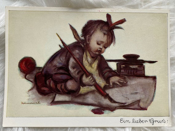Vintage German Handwritten Post Card B Hummel Verlag Josef - Etsy