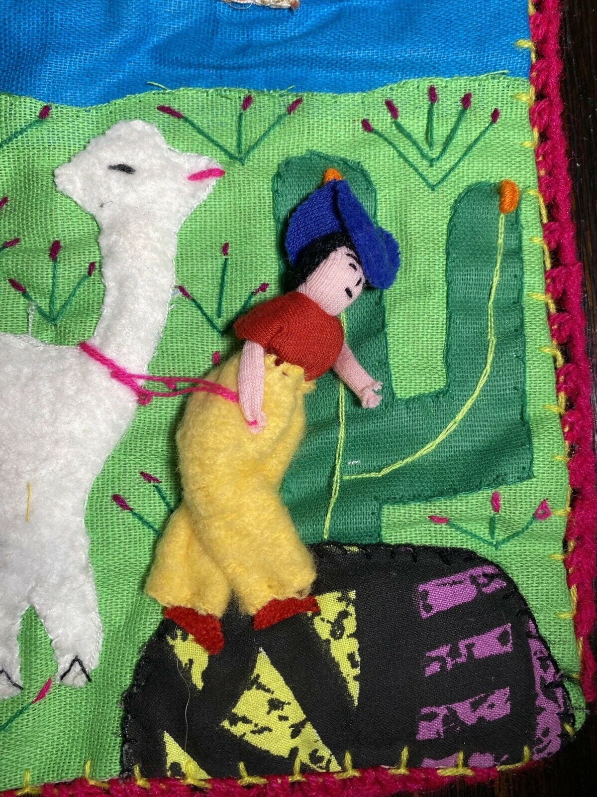 Vintage Fabric Arpillera 3D Folk Art Applique Tapestry Peru ...