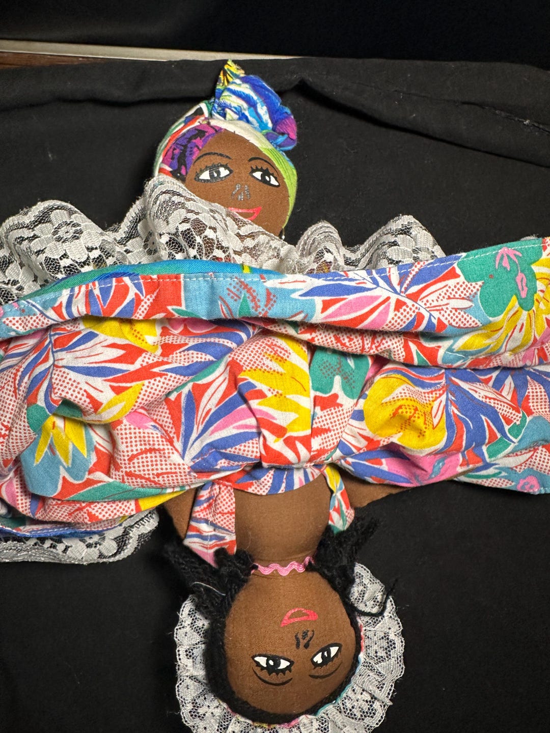 Vintage Handmade African American Black Topsy Turvy Flip Rag Girl Dolls ...