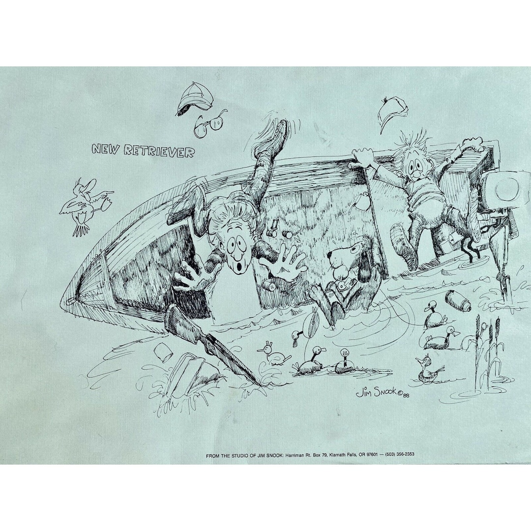 Jim Snook Studio Artist Comic Cartoons 88 New Retriever Signed Sketch ...