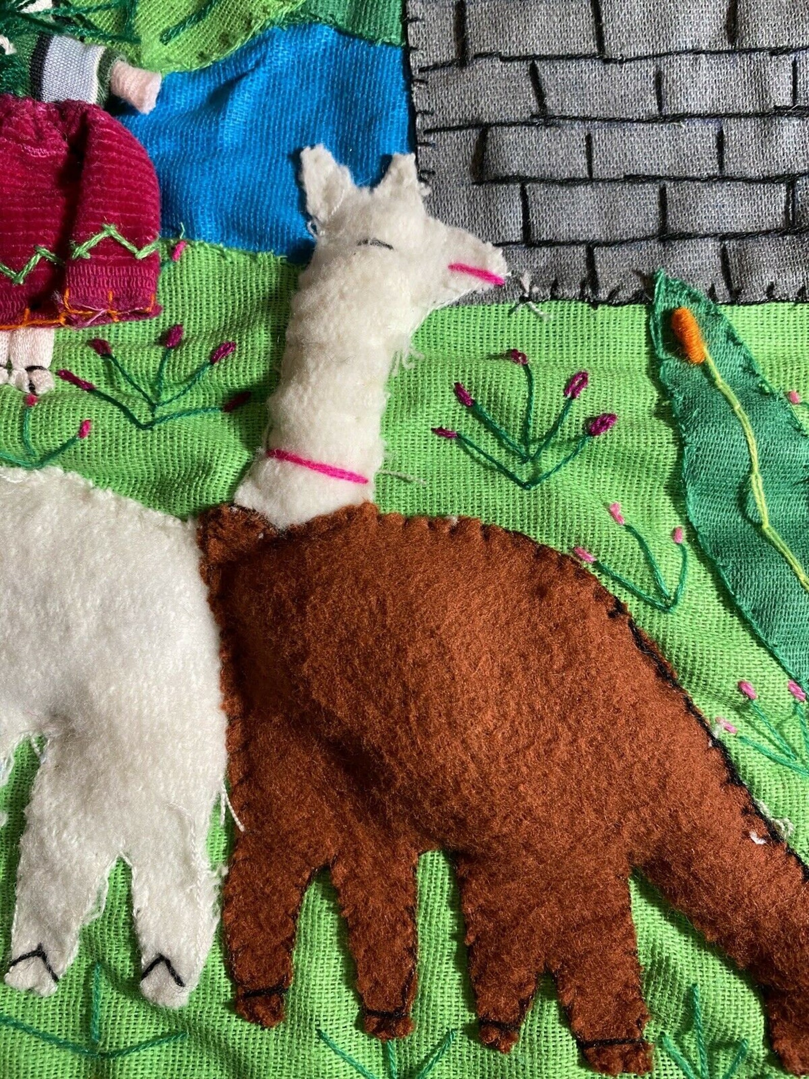 Vintage Fabric Arpillera 3D Folk Art Applique Tapestry Peru ...