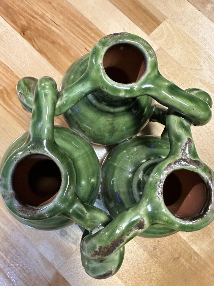 Vintage Green Ceramic Jug Art Pottery Glazed Decorative Vase - Etsy