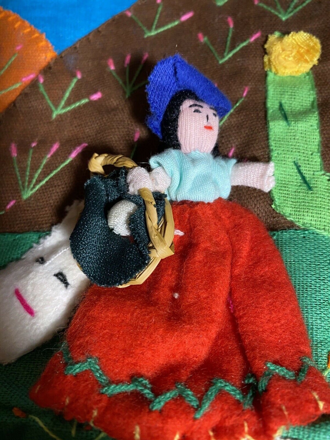 Vintage Fabric Arpillera 3D Folk Art Applique Tapestry Peru ...