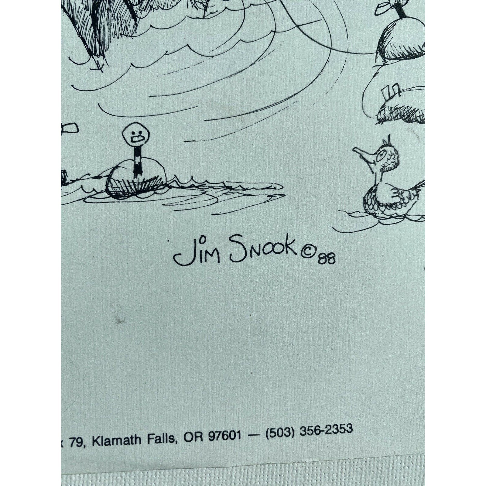 Jim Snook Studio Artist Cartoons 91 Collection Hunting Signed Sketch ...