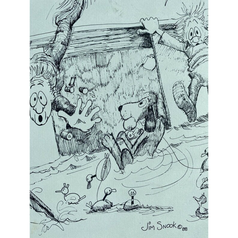 Jim Snook Studio Artist Comic Cartoons 88 New Retriever Signed Sketch ...