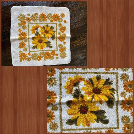 1 Vintage Sayco Orange Green Yellow Washcloth Bath Rag Hand - Etsy