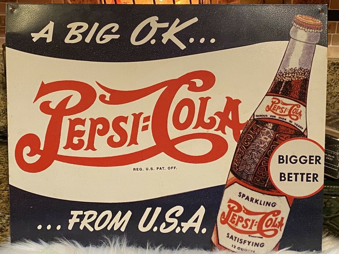 Metal Pepsi Cola Reproduction Bar Pool Room Mancave Beer Restaurant ...