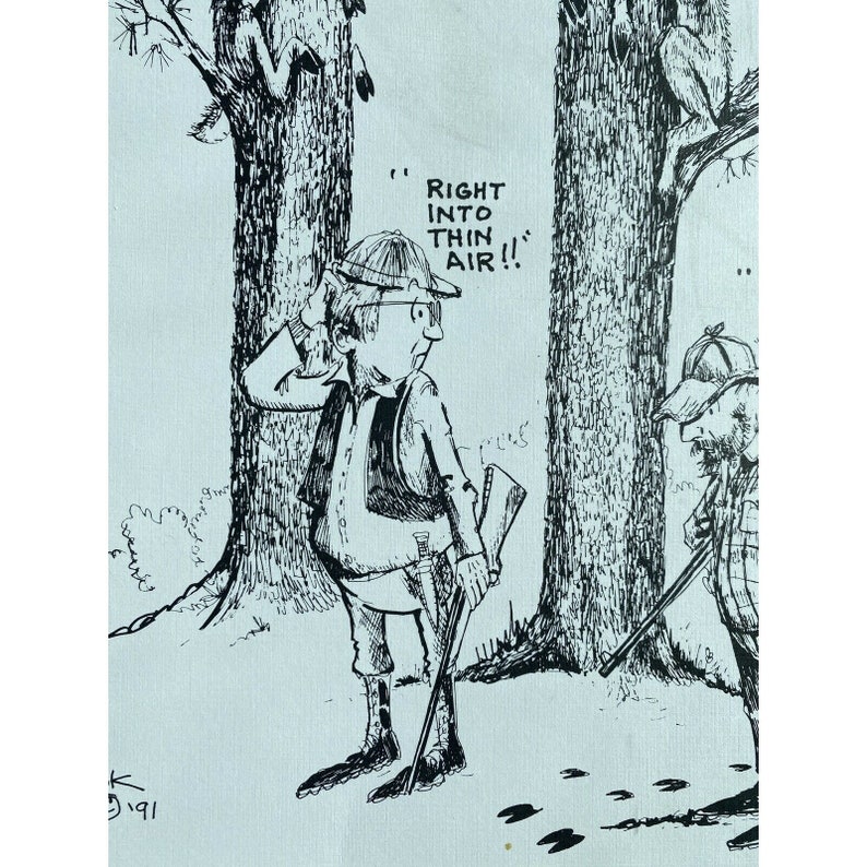 Jim Snook Studio Artist Cartoons 91 Collection Hunting Signed Sketch ...