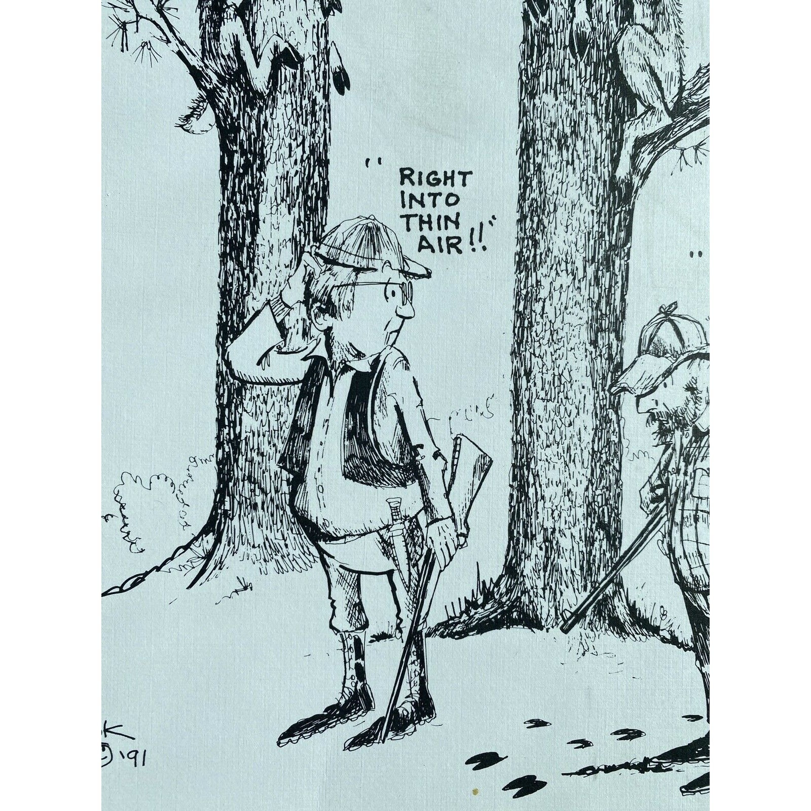 Jim Snook Studio Artist Cartoons 91 Collection Hunting Signed Sketch ...