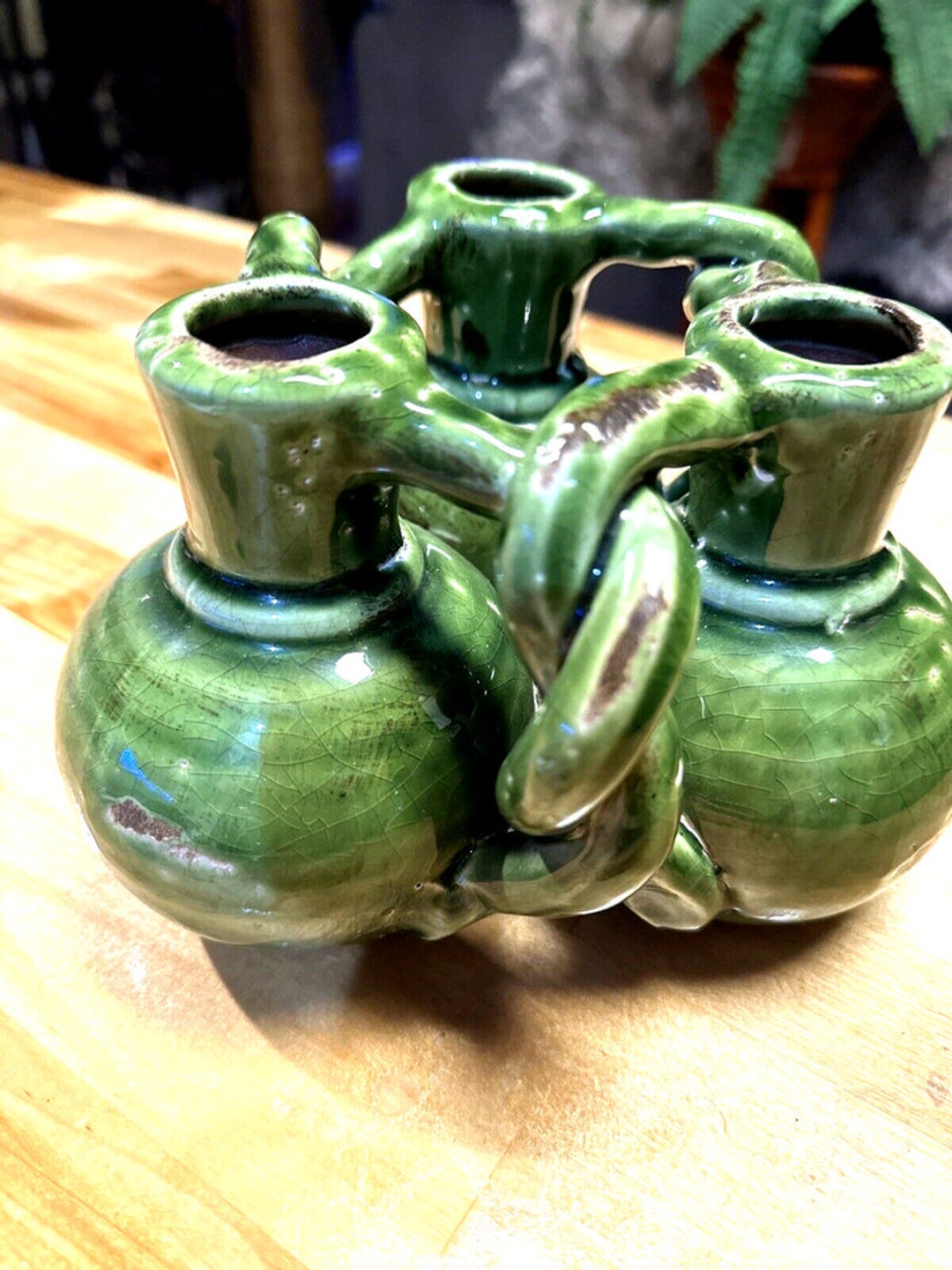 Vintage Green Ceramic Jug Art Pottery Glazed Decorative Vase - Etsy