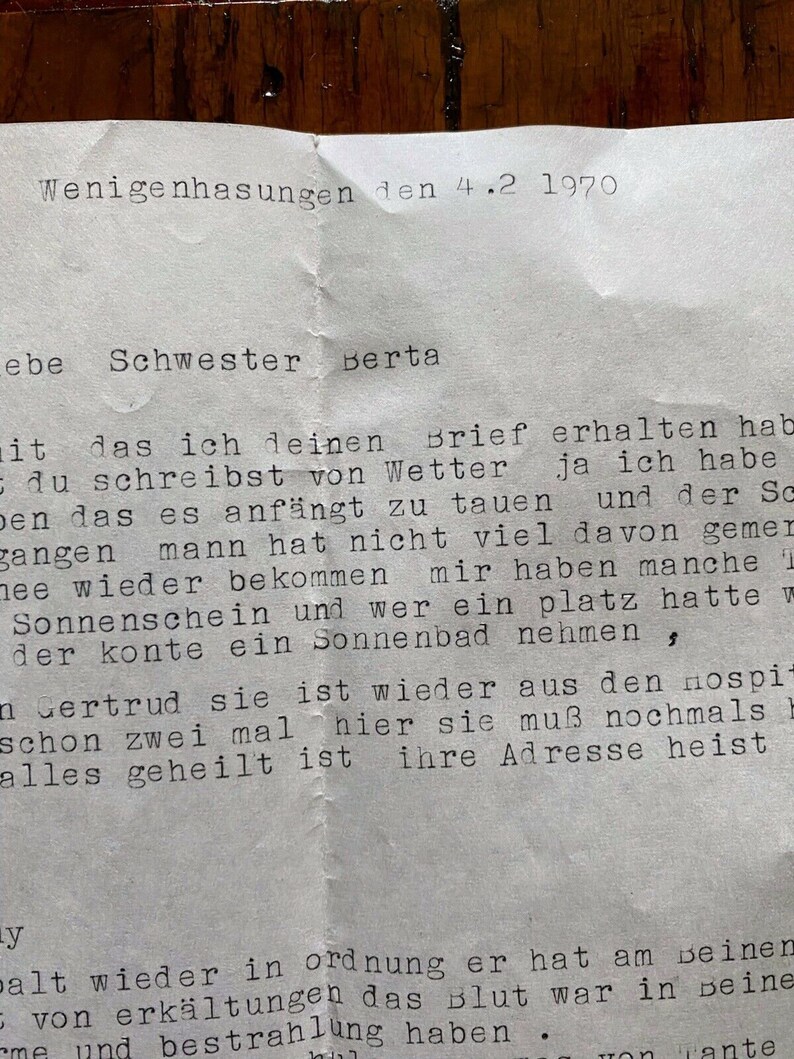 1970 Vintage Hand Typed Letter Letter Paper Ephemera - Etsy