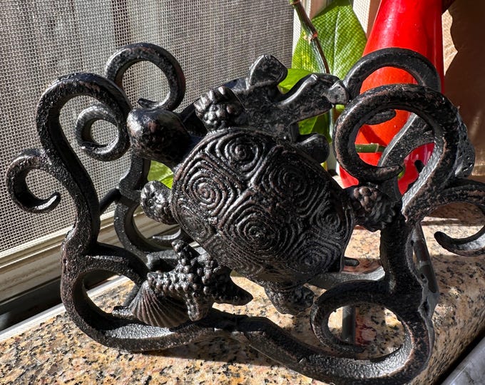 Black Wrought Iron Beach Coastal Nautical Seascape Napkin Holder ...