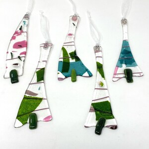 3 Funky Tree Ornaments in Pastels - Etsy