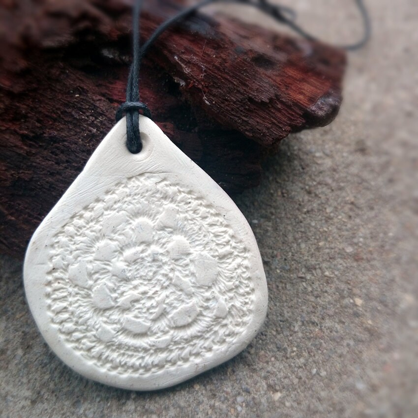 Reversible Polymer Clay 'doily' Pendant - Etsy