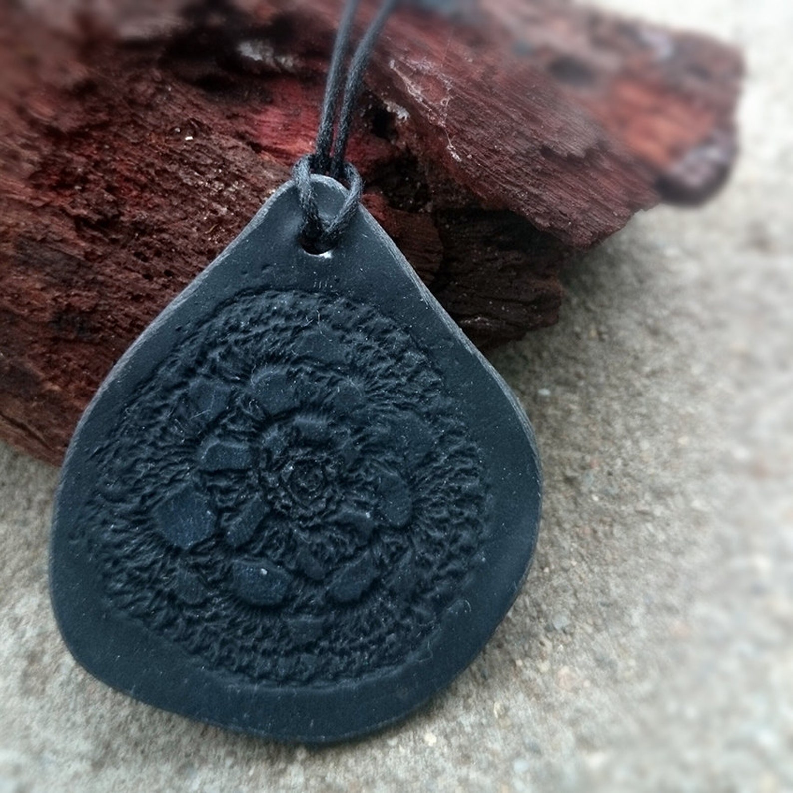 Reversible Polymer Clay 'doily' Pendant - Etsy