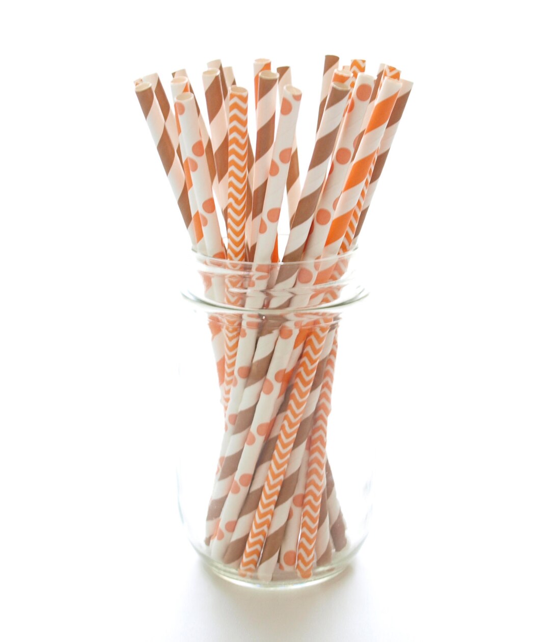 Thanksgiving Orange & Brown Straws, Harvest Autumn Straws, Thanksgiving ...