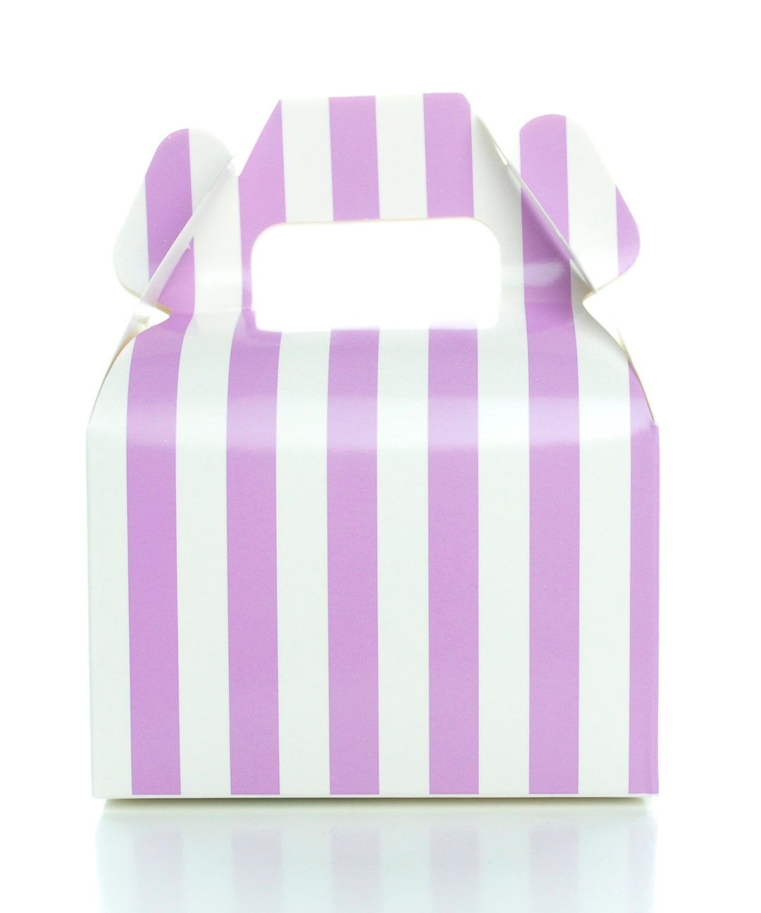 Purple Gable Gift Boxes, Purple Stripe Favor Candy Boxes (12 Pack ...