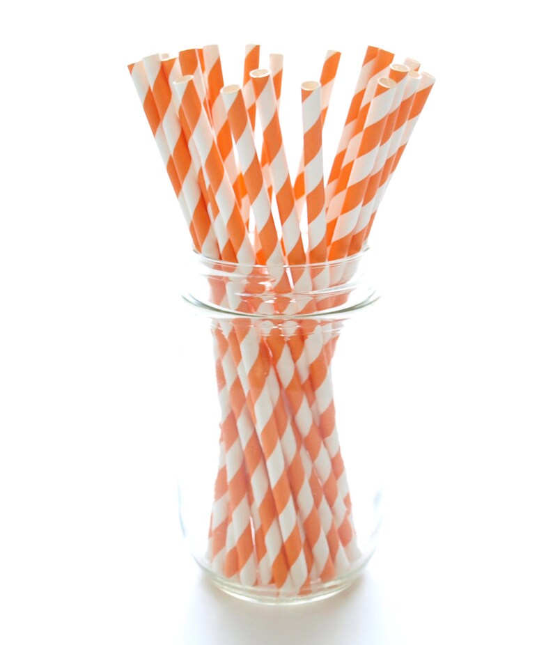 Black and Orange Halloween Party Straws Candy Stripe Straws - Etsy