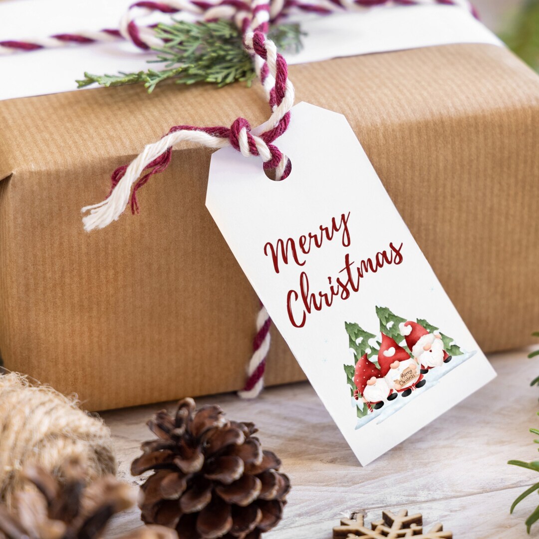 Printable Merry Christmas Holiday Gift Tag, Instant Download, Christmas ...