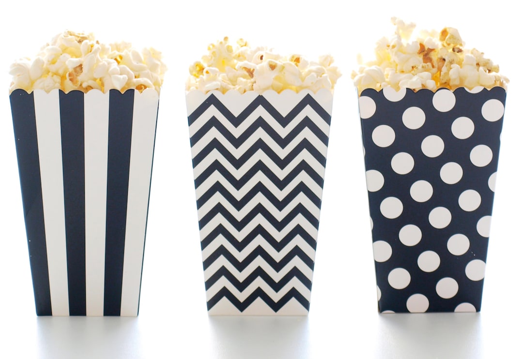 Black Popcorn Boxes (36 Pack) - Miniature Popcorn Cartons, Candy Buffet ...