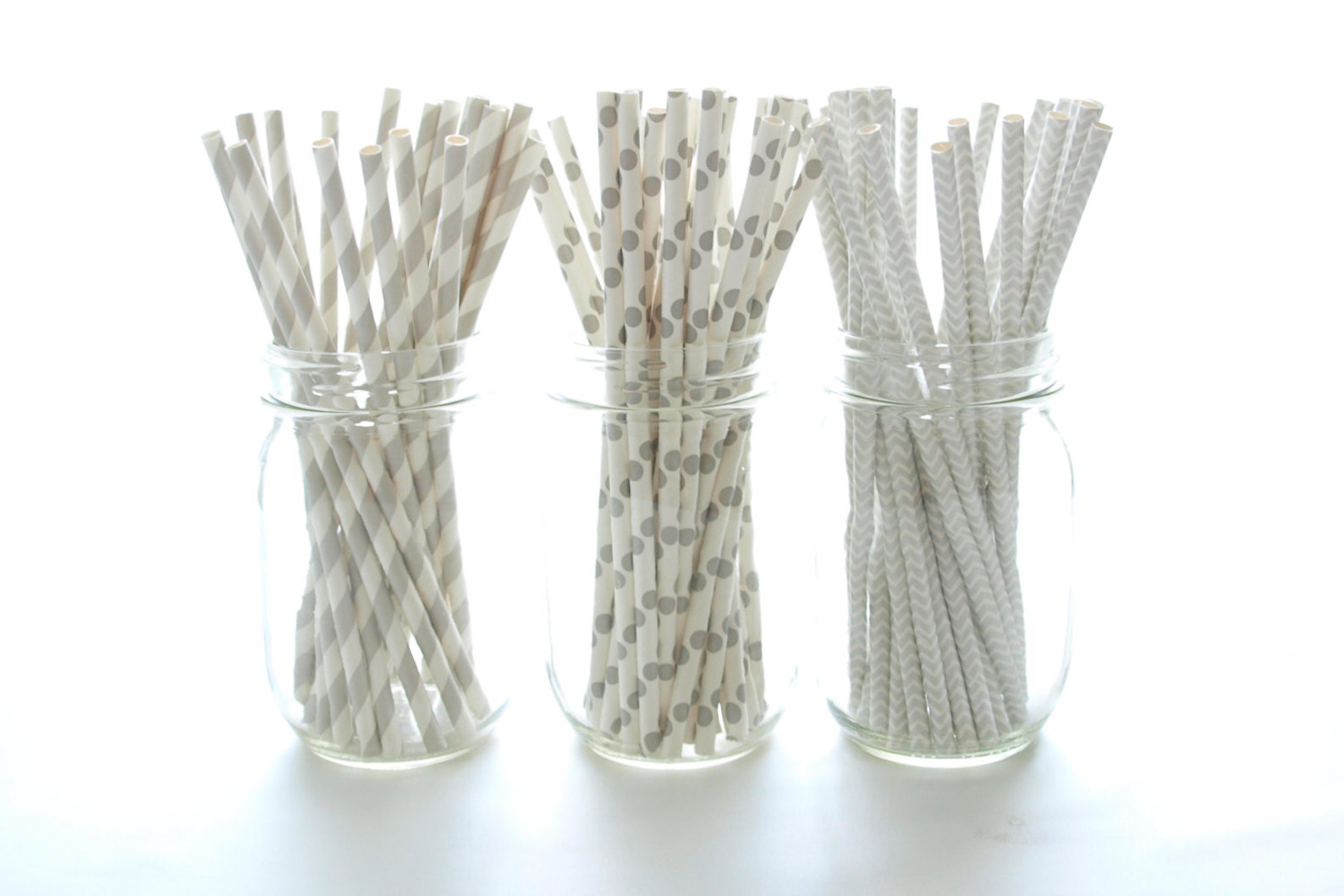 Silver Paper Straws Wedding Party Drinking Straws Long Paper - Etsy