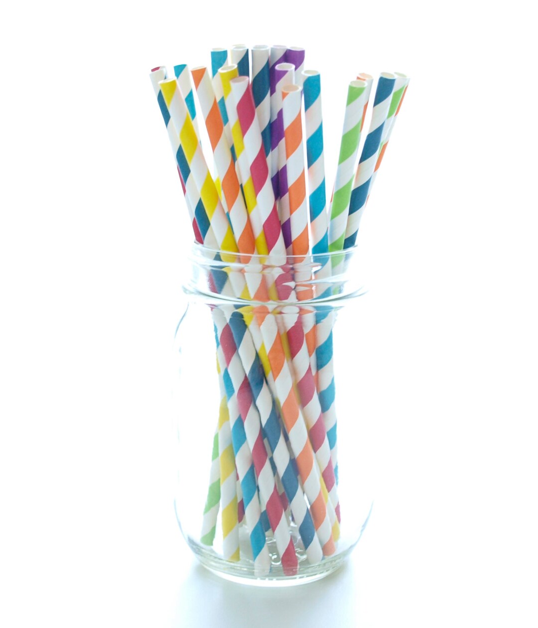 Rainbow Color Stripe Straws, Big Straws, Tall Drinking Straws, Rainbow ...