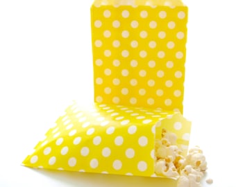 Yellow Gift Bags Popcorn Paper Bag Birthday Party Goodie | Etsy