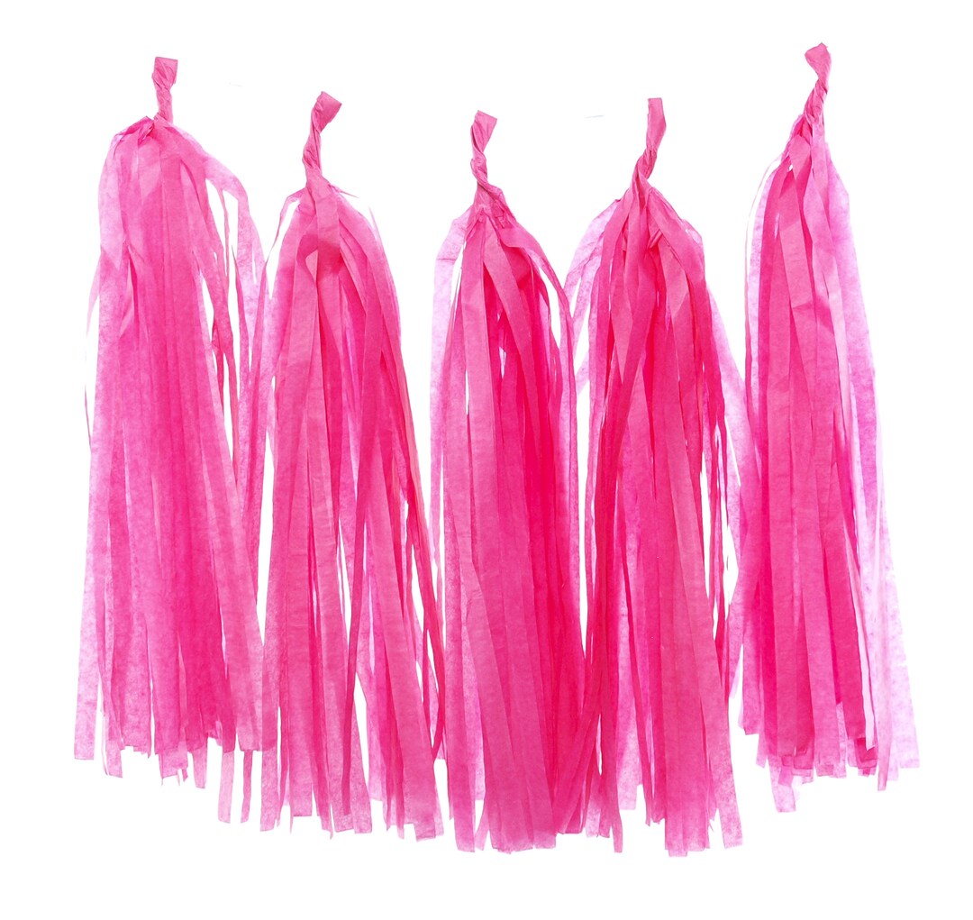 Hot Pink Tissue Paper Tassels (set of 5): Party Garland Streamers - Etsy