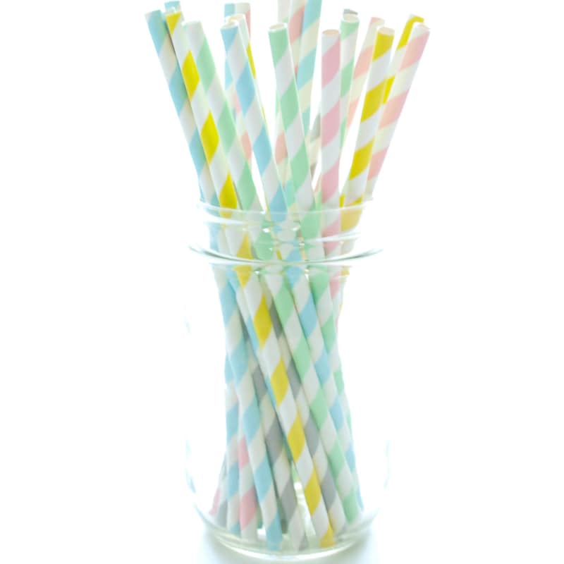 Striped Straws - Etsy