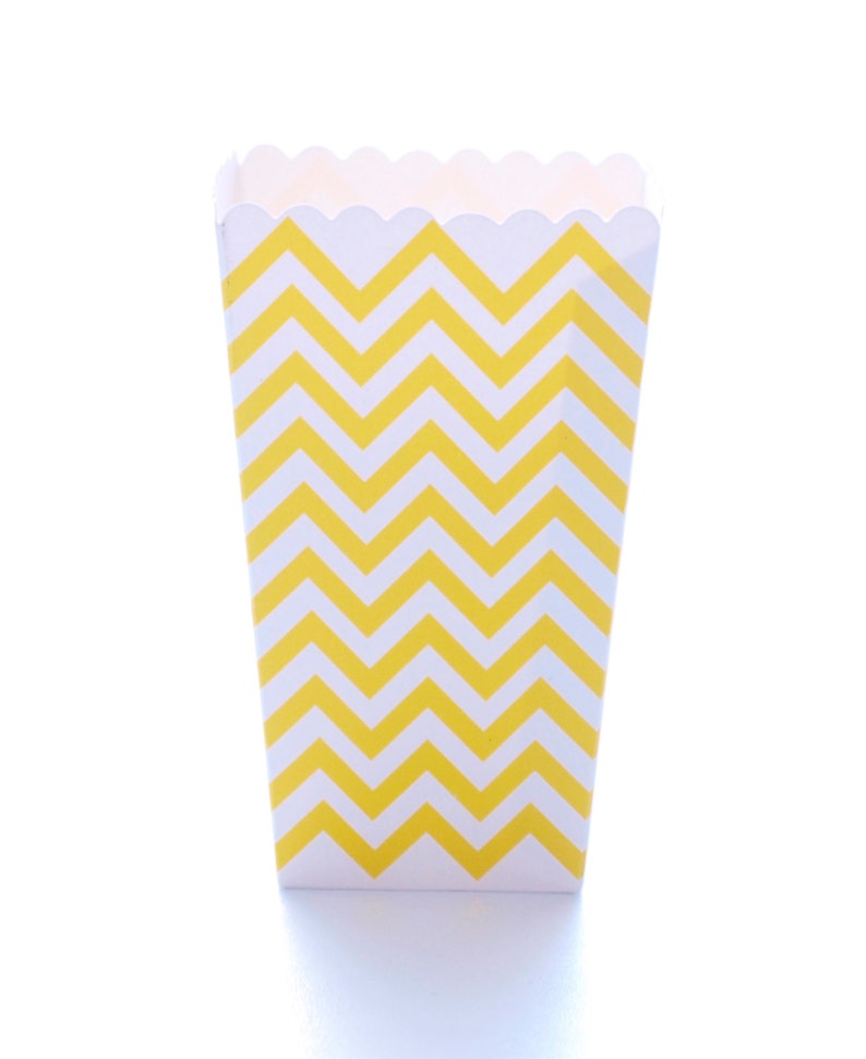 Yellow Chevron Popcorn Boxes 12 Pack Zig Zag Favor Boxes | Etsy