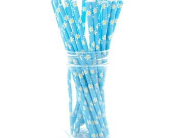 Light Blue Party Straws Boy Baby Shower Straws Beach Wedding | Etsy