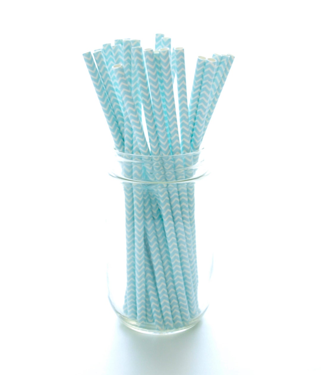Light Blue Chevron Straws, Birthday Party Straws, Paper Drinking Straws ...