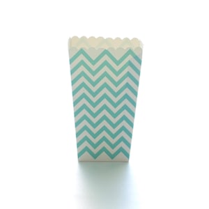 Aqua Blue Chevron Popcorn Boxes (12 Pack) - Popcorn Cartons, Popcorn ...