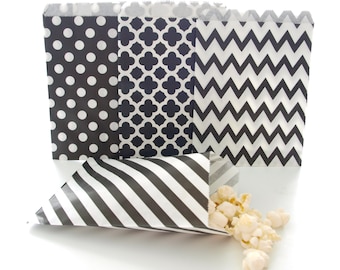 PURPLE Chevron Polka Dot Kraft Paper Popcorn Stand up Bags - Etsy