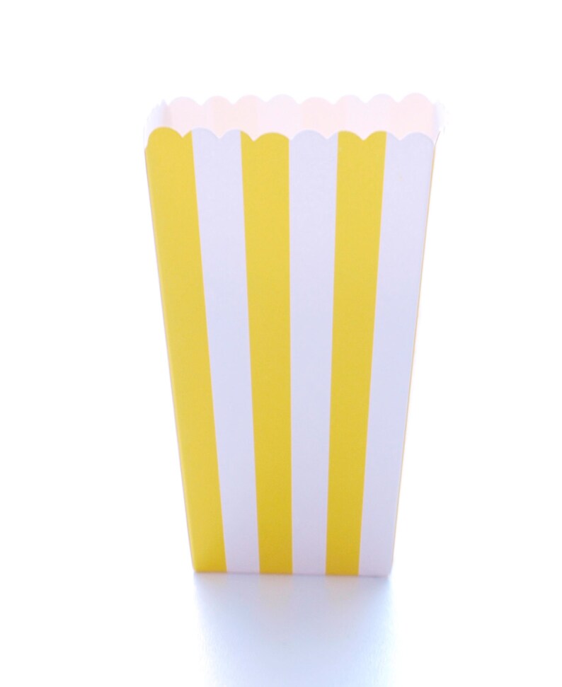 Yellow Stripe Popcorn Boxes 12 Pack Small Party Boxes | Etsy