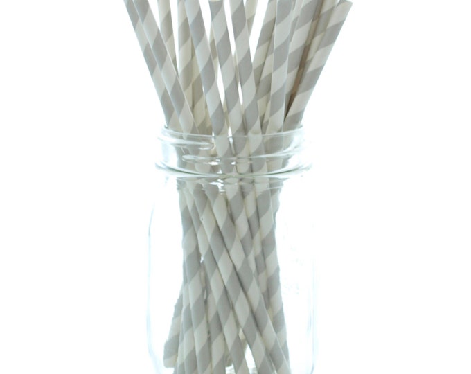 Silver Paper Straws, Stir Sticks, Anniversary Party Straws, Vintage ...