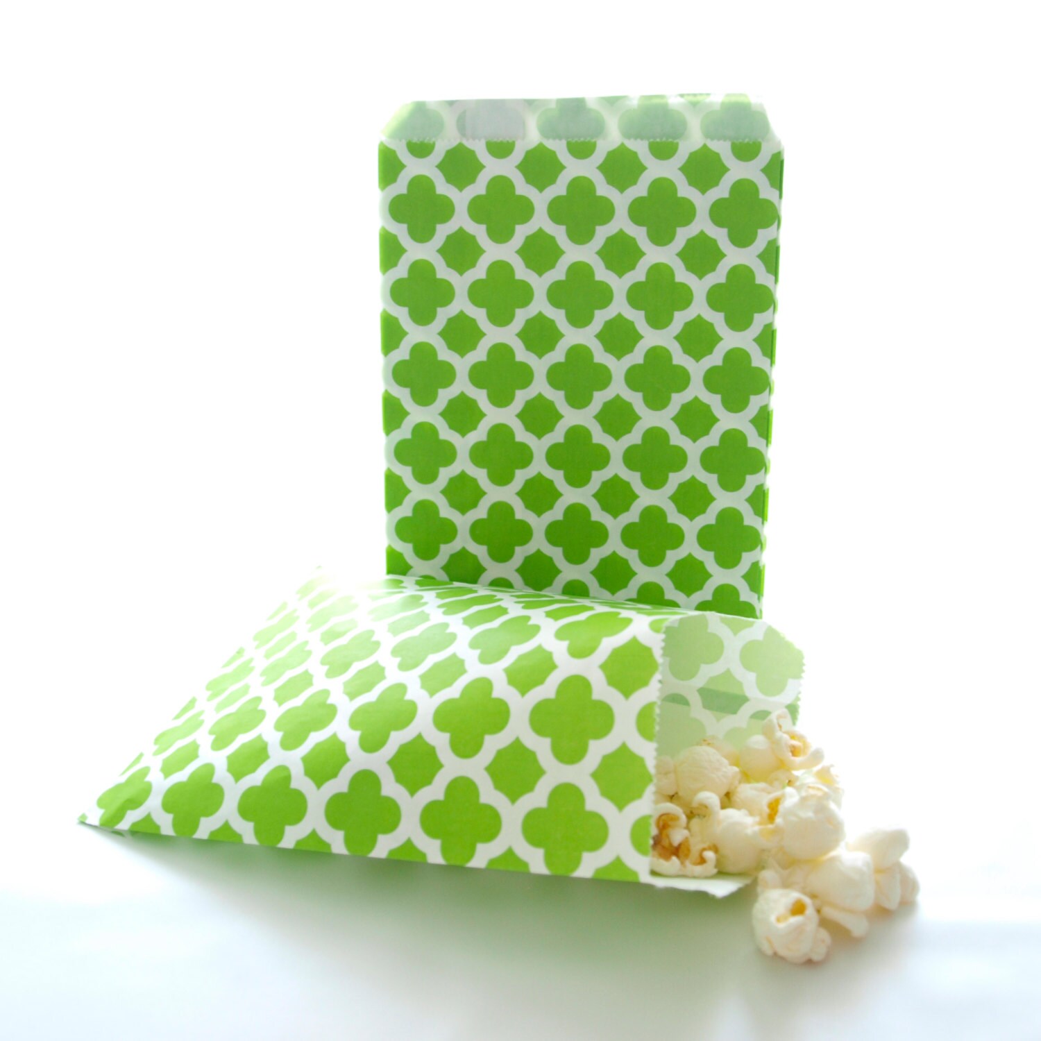 Green Paper Party Bags 100 Pack Stripe Chevron Spanish - Etsy