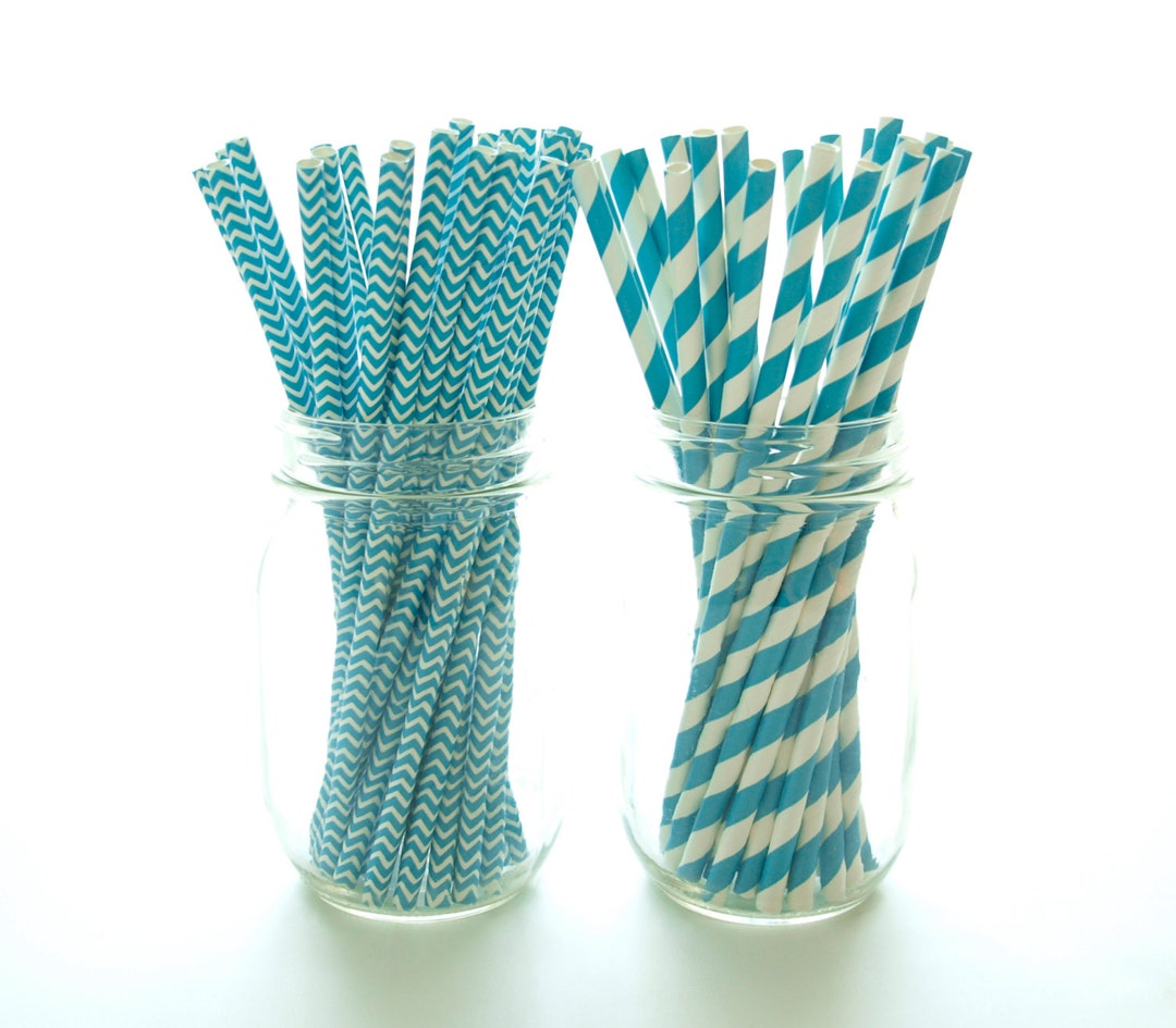 Aqua Blue Party Straws, Small Straws, Large Drinking Straws, Wholesale ...