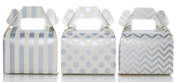 Silver Favor Box Trio 36 Pack Mini Party Favor Boxes | Etsy