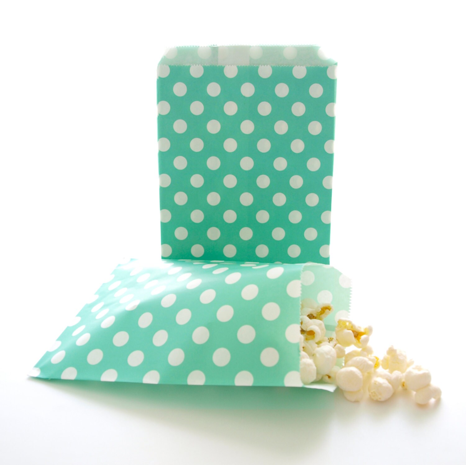 Teal Green Paper Party Bags 100 Pack Stripe Chevron | Etsy