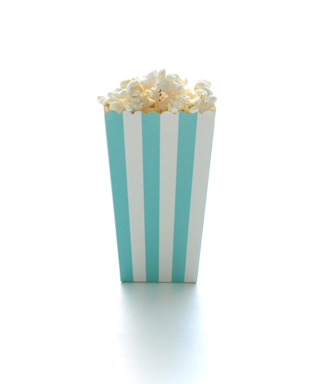 Aqua Blue Stripe Popcorn Boxes (12 Pack) - Paper Wedding Boxes ...