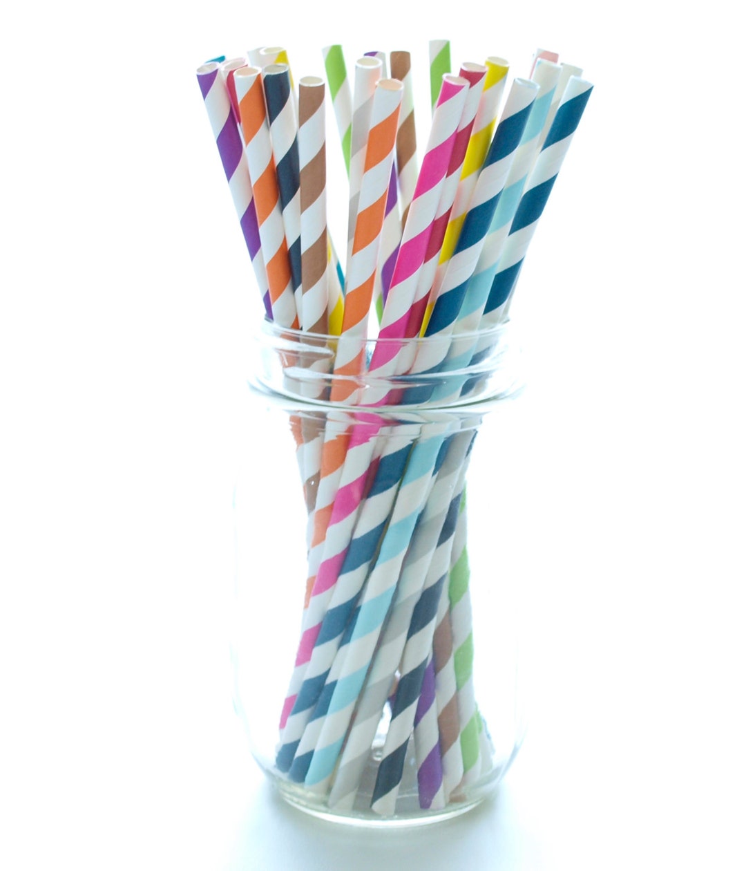 Striped Paper Straws, Long Straws, Bulk Drinking Straws, Rainbow Paper ...