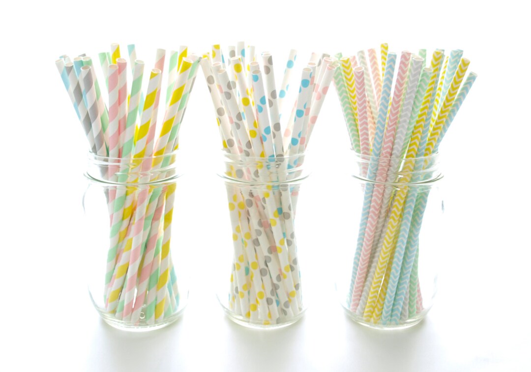 Pastel Easter Straws, Retro Chevron Straws, Striped Drinking Straws ...